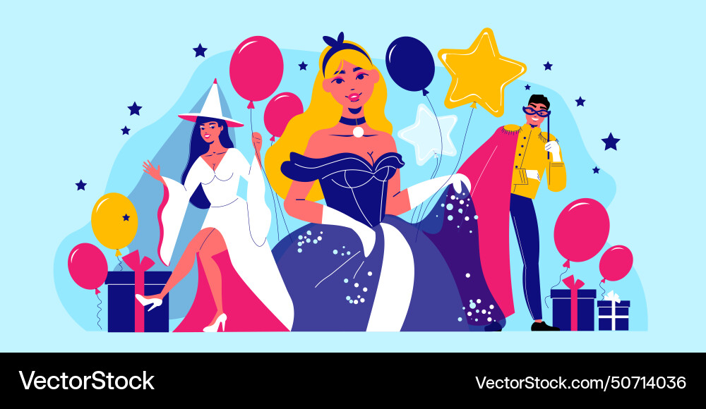 Carnival party fun composition Royalty Free Vector Image