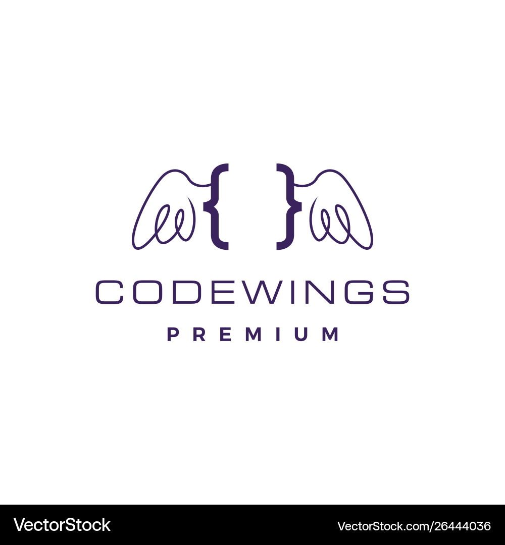 Code wing angel logo icon Royalty Free Vector Image