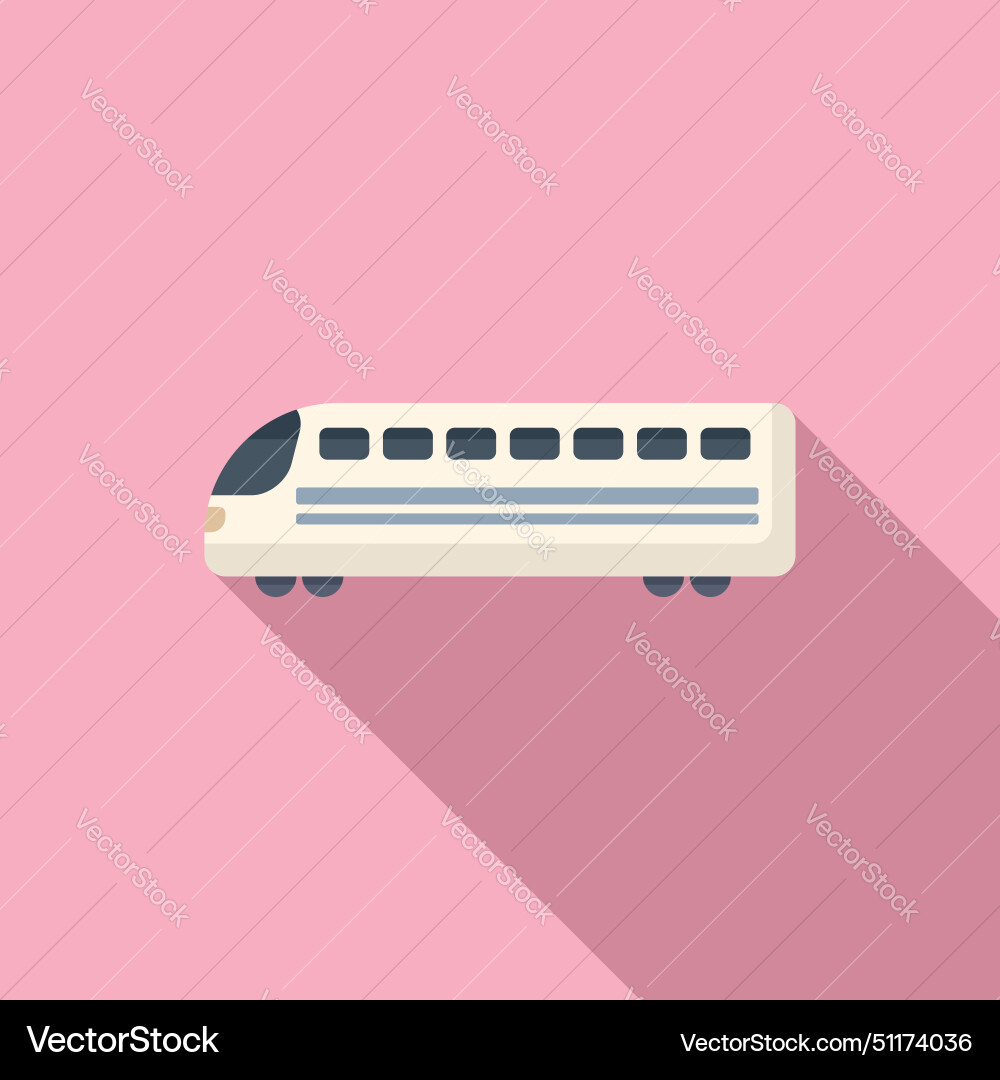 Commuter electric train icon flat high Royalty Free Vector