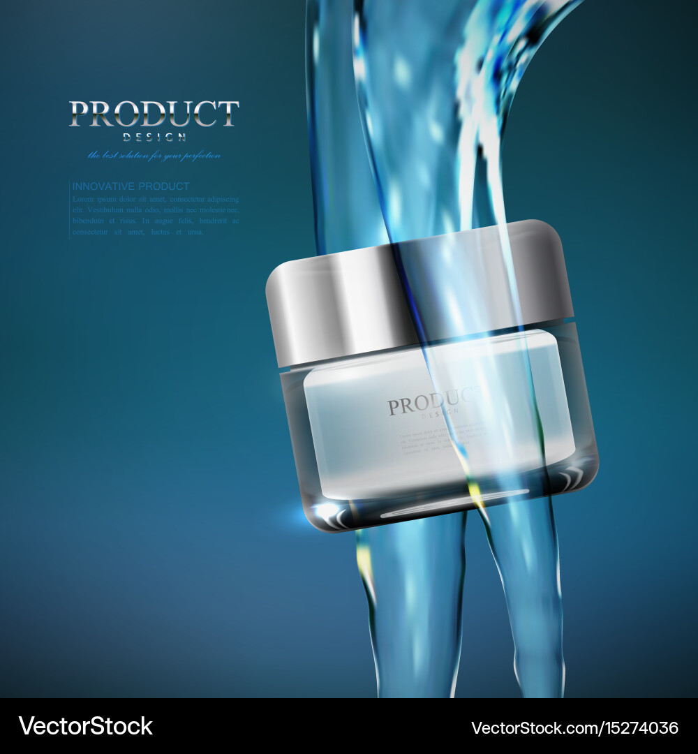 Cosmetics product ads poster template Royalty Free Vector