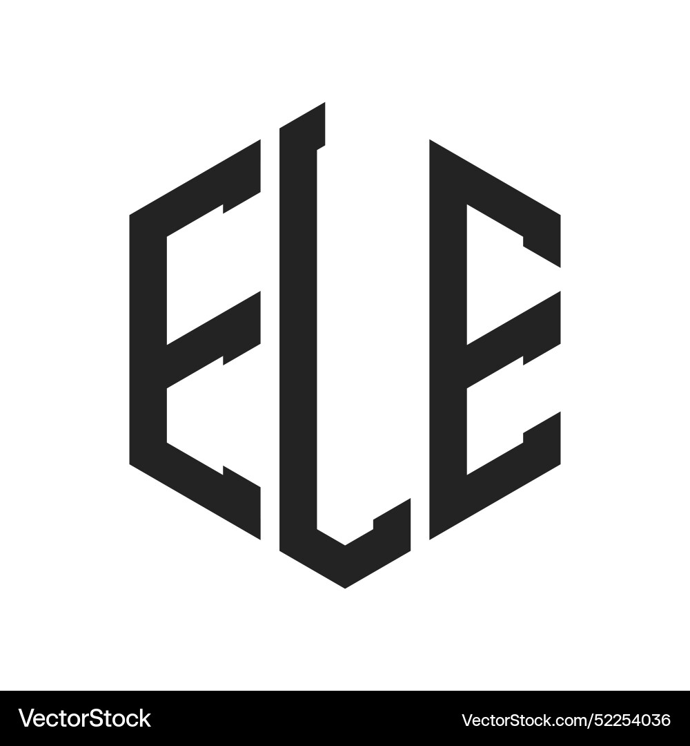 Ele logo design initial letter monogram Royalty Free Vector