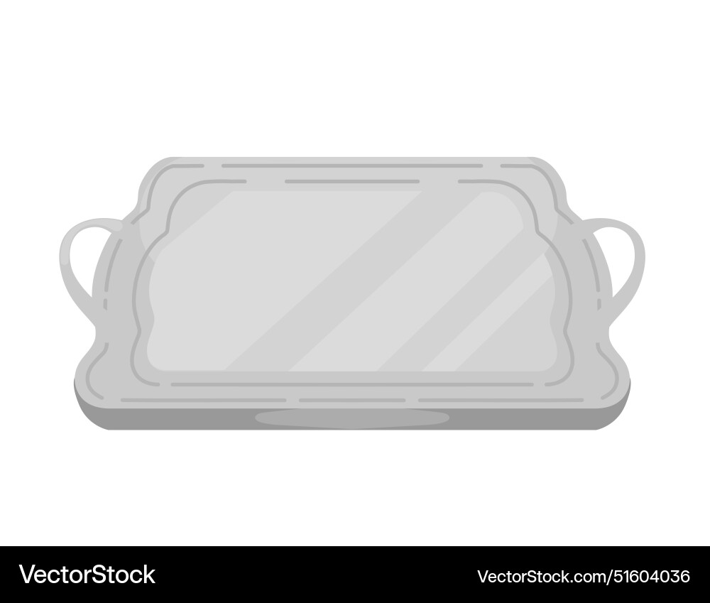 Empty meal tray made from steel or silver Vector Image