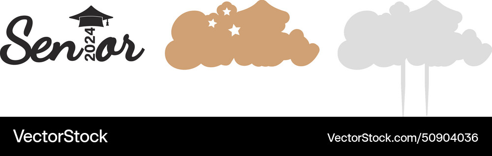 Graduation toppers set multilayer template Vector Image