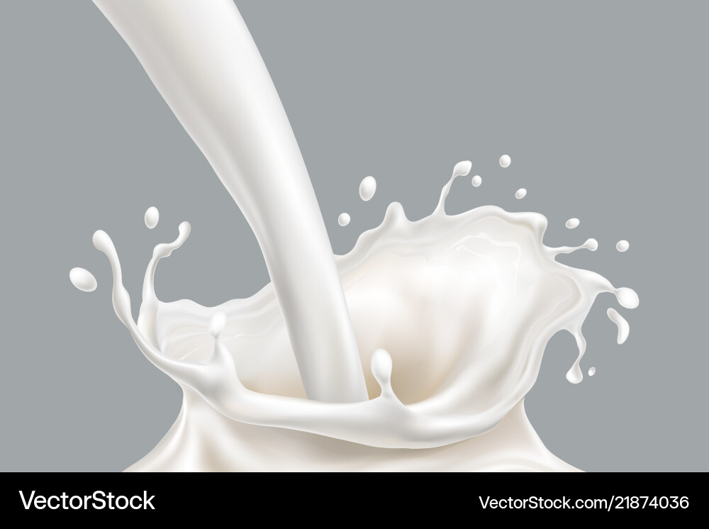Isolated falling milk splash pouring white paint Vector Image