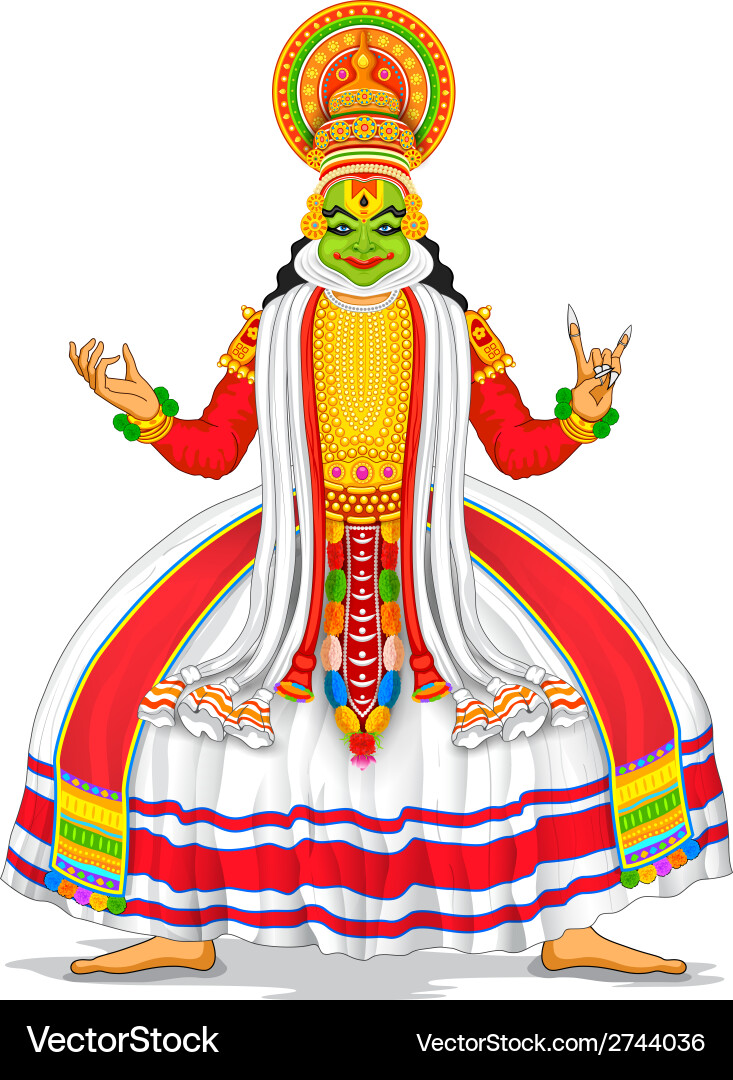 Kathakali dancer Royalty Free Vector Image - VectorStock