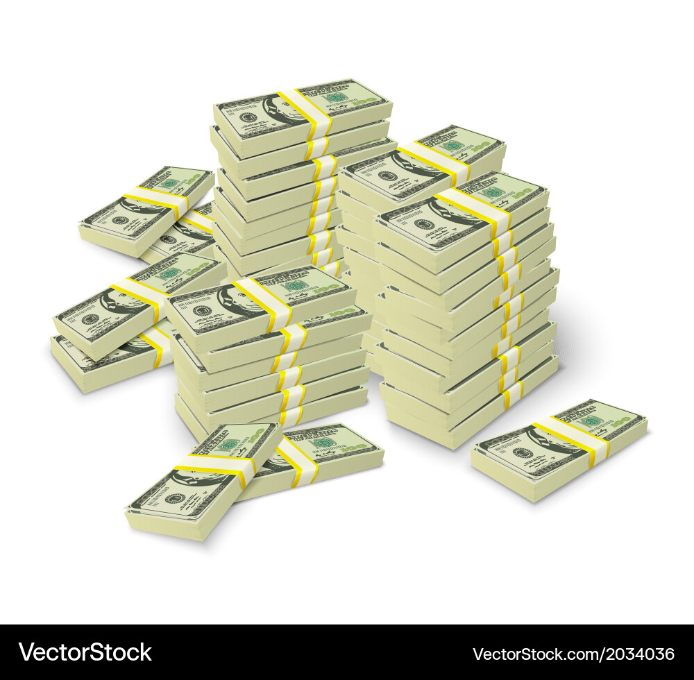 Money stacks banknotes pile concept Royalty Free Vector