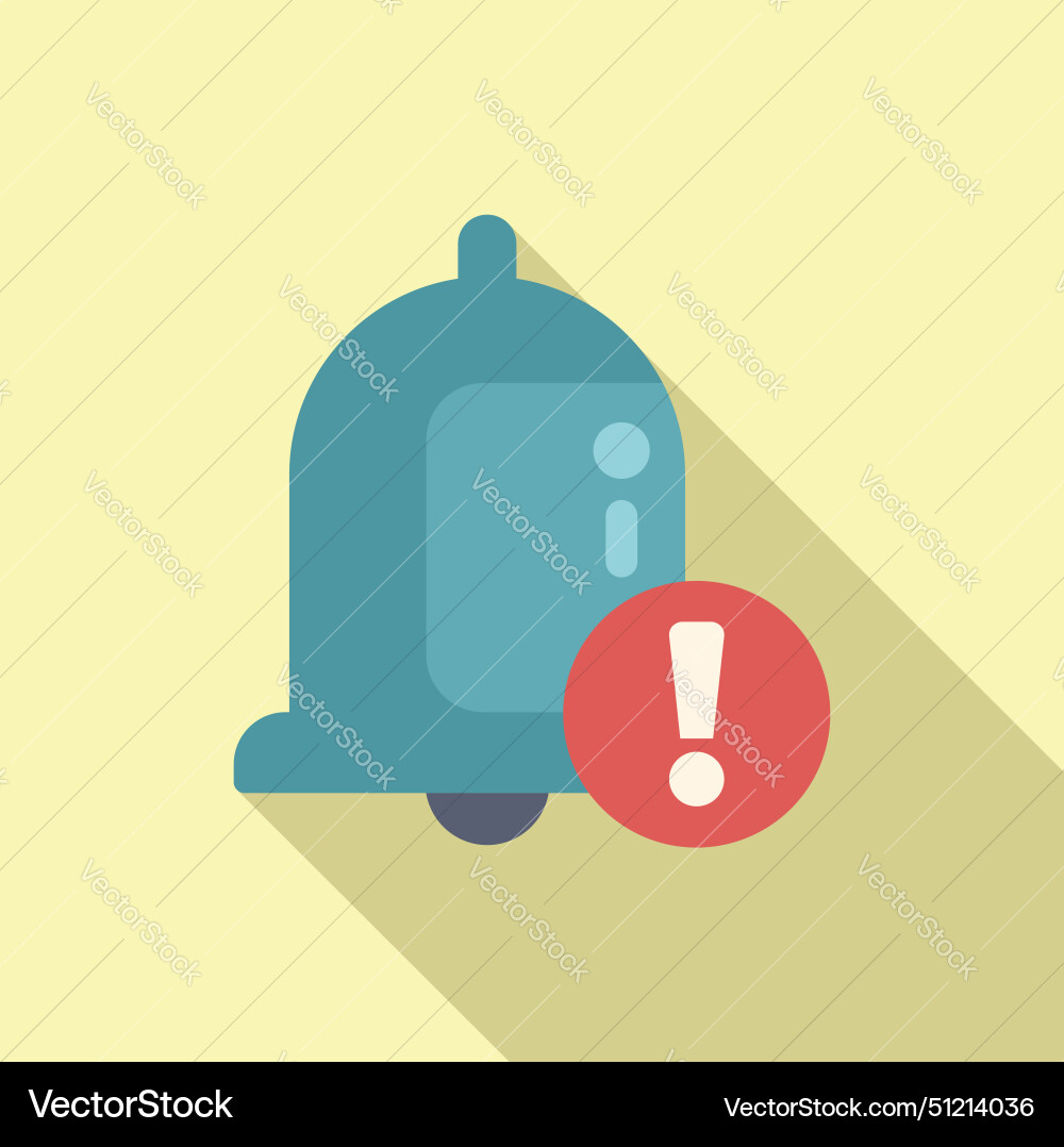 Notification of deadline icon flat Royalty Free Vector Image