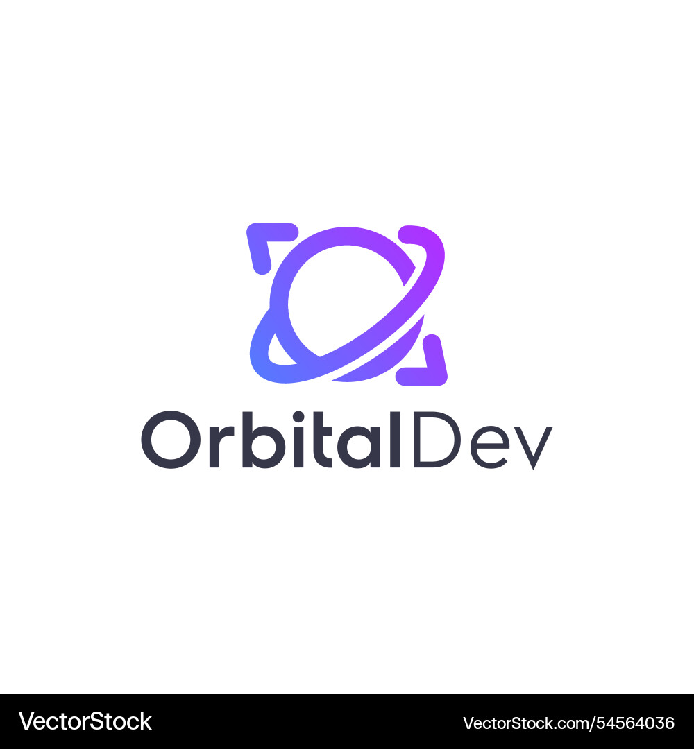 Orbit and planet logo Royalty Free Vector Image