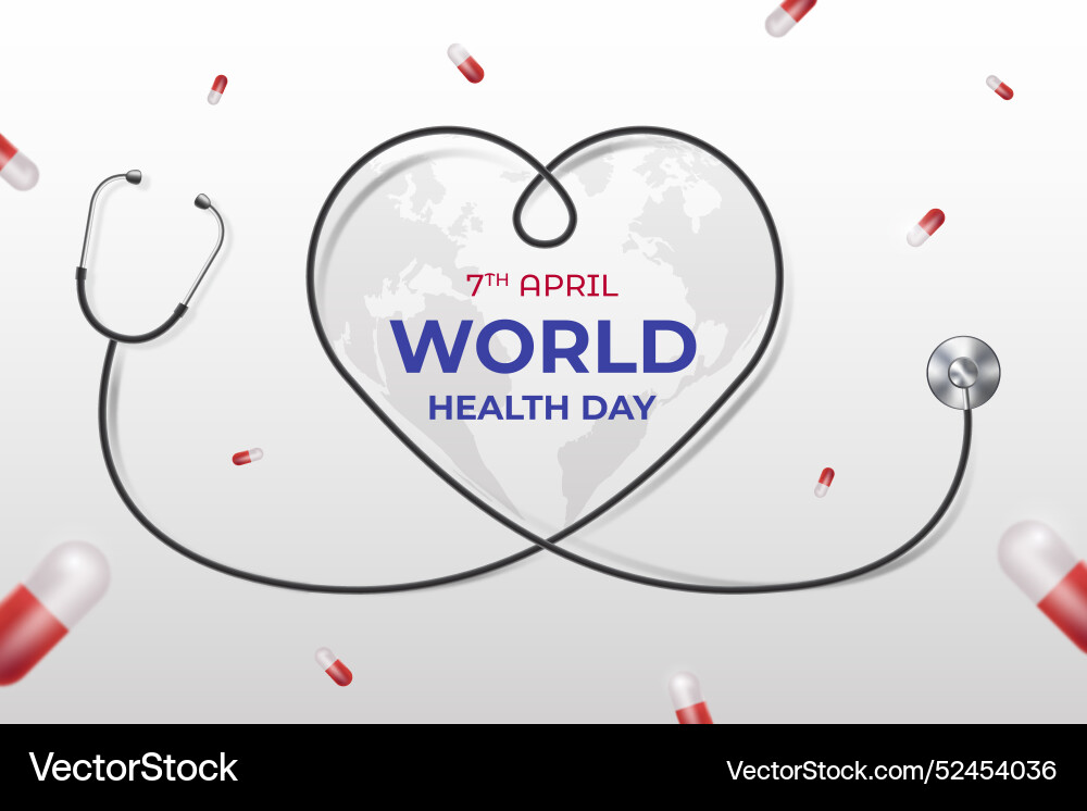 Realistic world health day background Royalty Free Vector