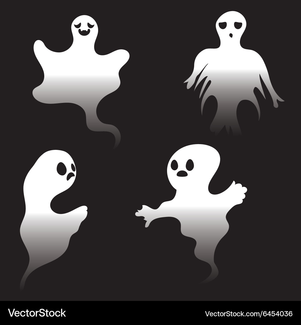 Simple spooky ghosts2 Royalty Free Vector Image