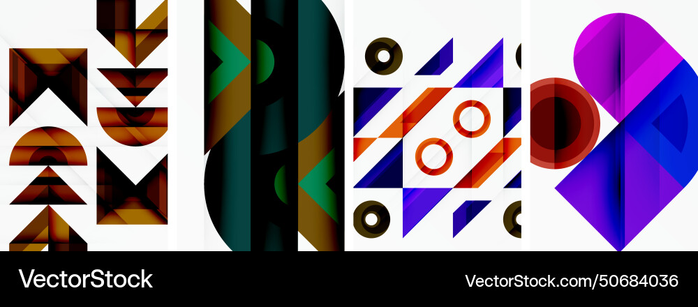 Triangle poster abstract background set Royalty Free Vector