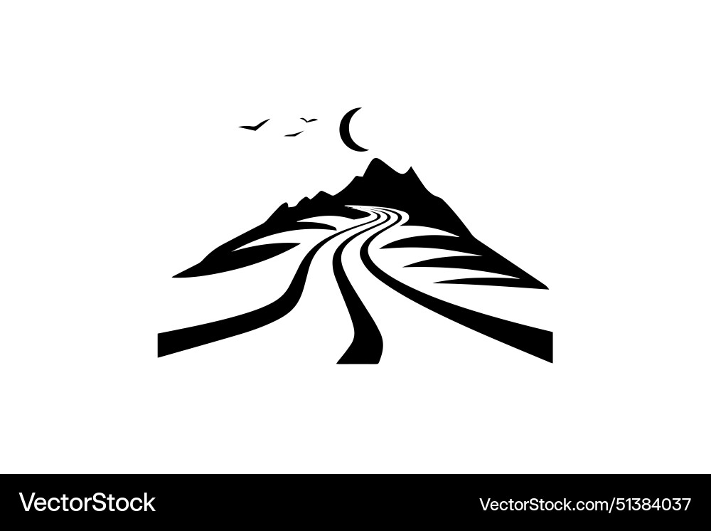 Abstract road logo design Royalty Free Vector Image
