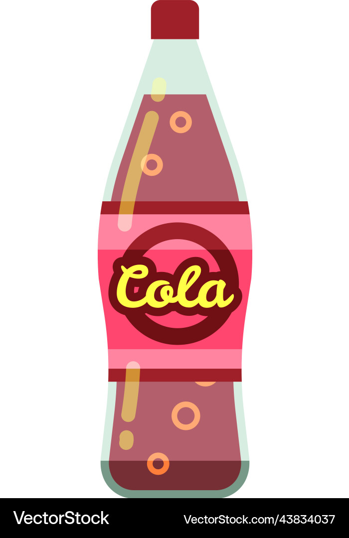 Cola bottle cartoon icon sparkle drink package Vector Image