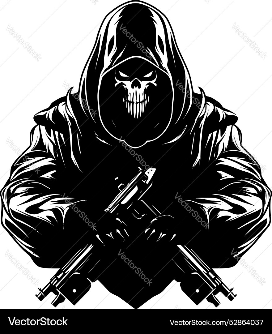 Death dealer reaper weapon logo design ghostly Vector Image