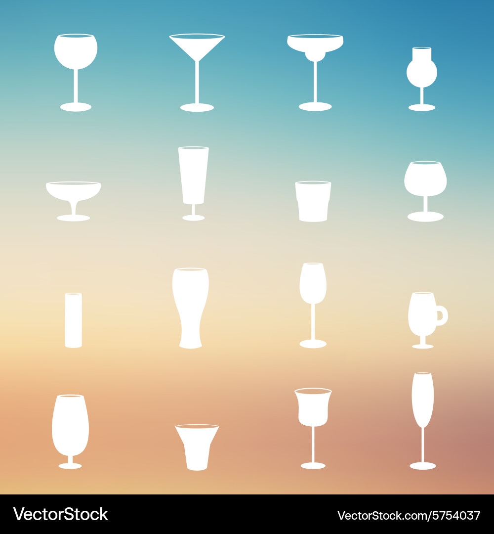 Glas-Icons trinken Lizenzfreies Vektorbild - VectorStock