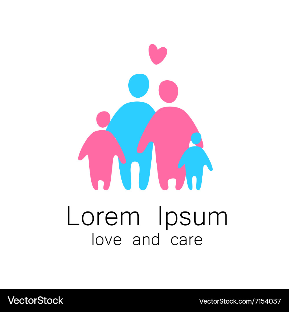 Family love logo template Royalty Free Vector Image