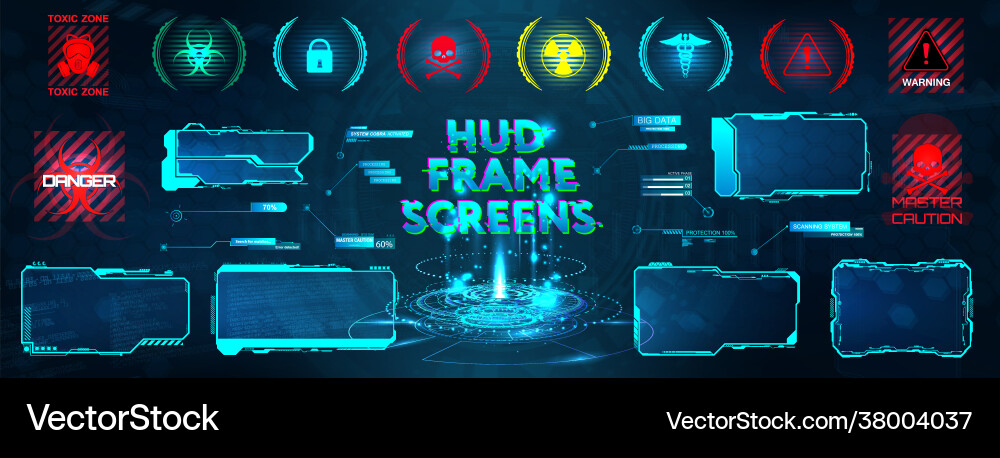 Gui hud ui futuristic frame screen callouts Vector Image
