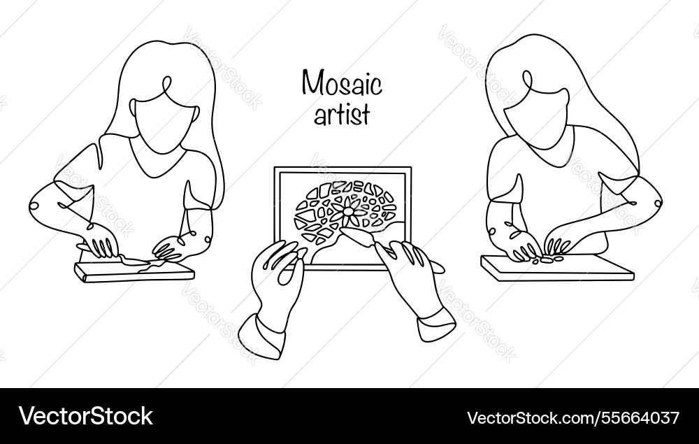 Mosaic artist Royalty Free Vector Image - VectorStock