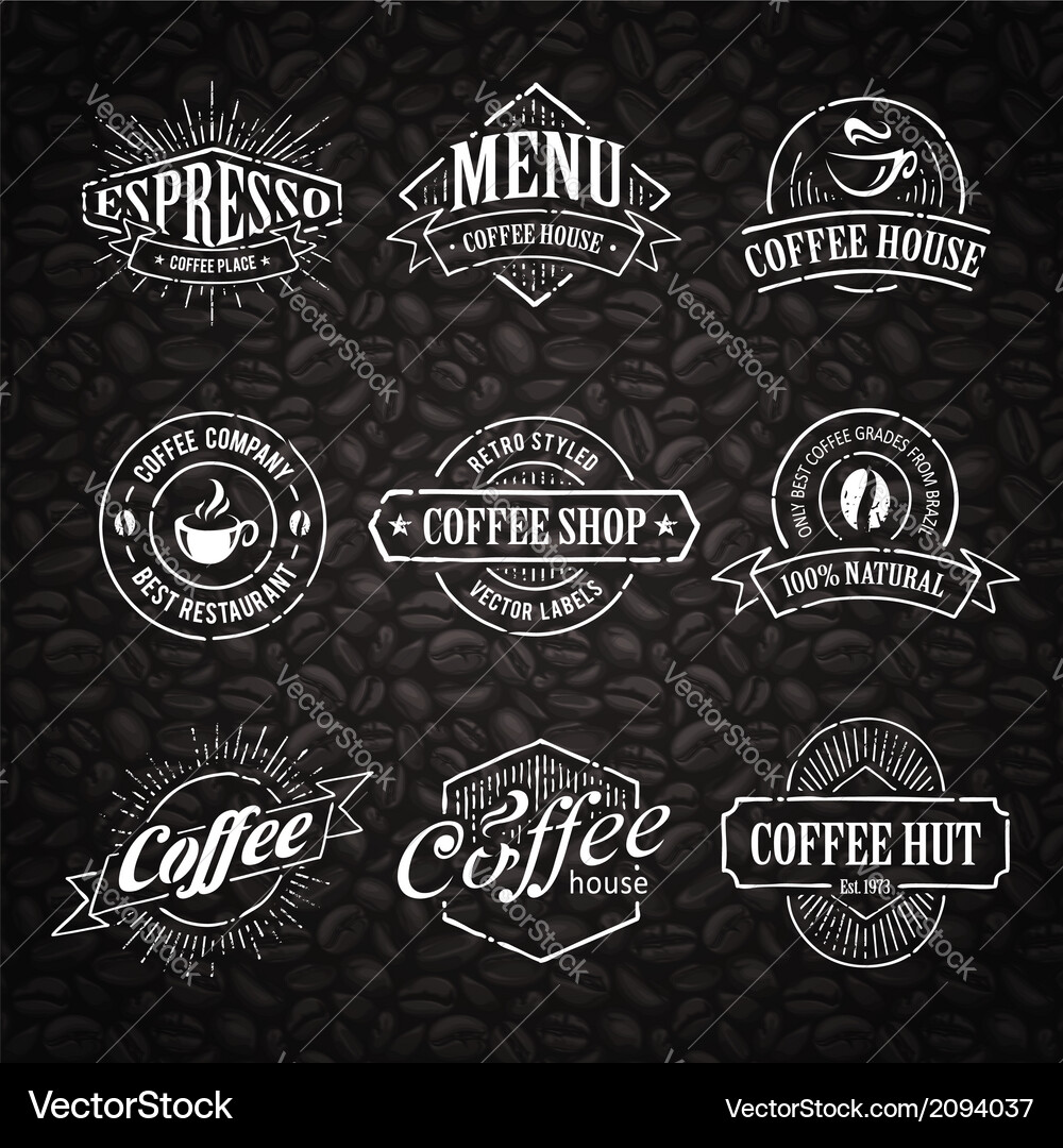 Retro Coffee Shop Stamps Royalty Free Vector Image