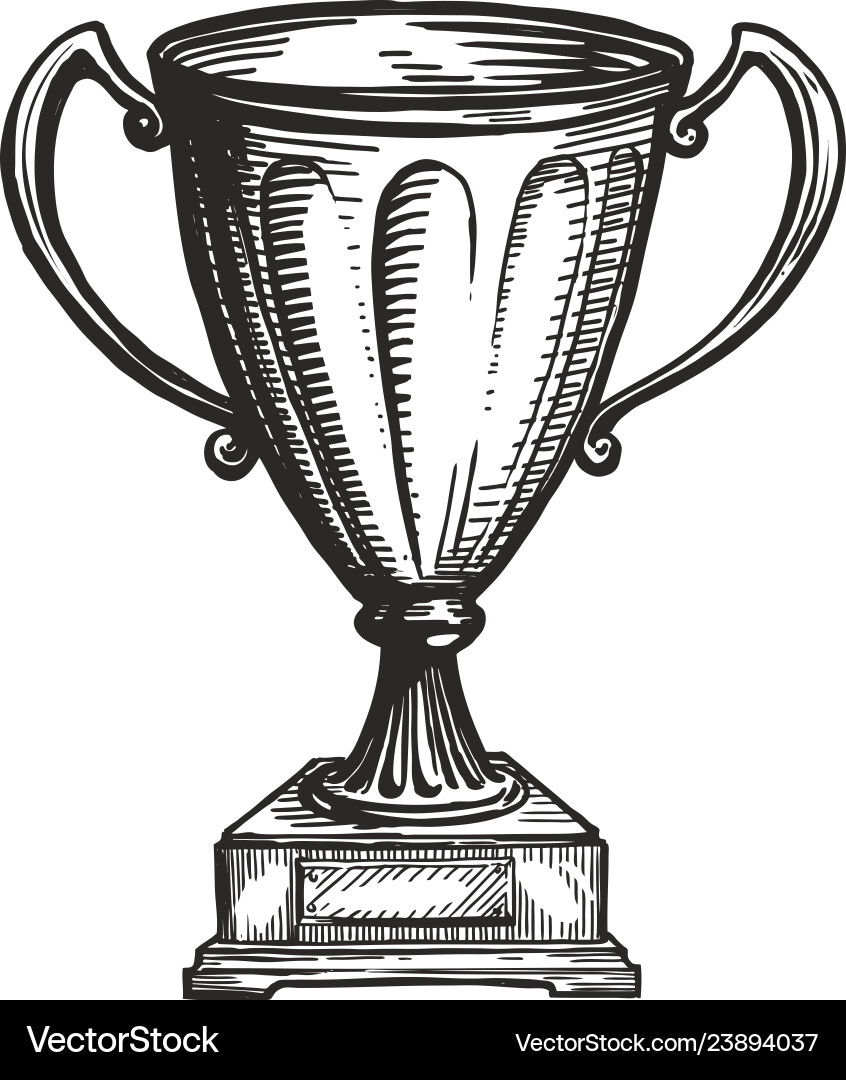 Winner trophy award win winning champion symbol Vector Image