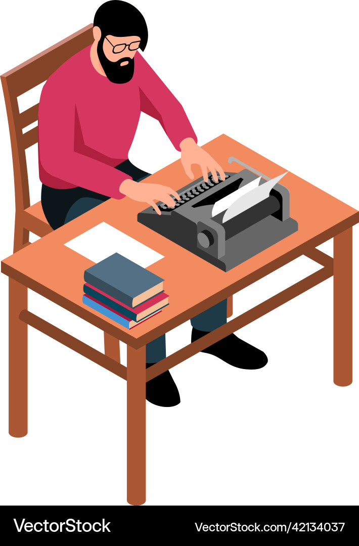 Writer isometric icon Royalty Free Vector Image
