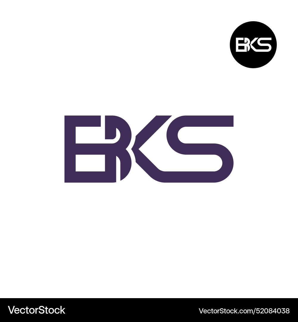 Bks logo letter monogram design Royalty Free Vector Image