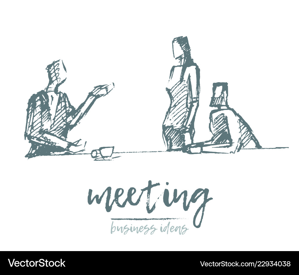 Brainstorming business meeting teamwork Royalty Free Vector