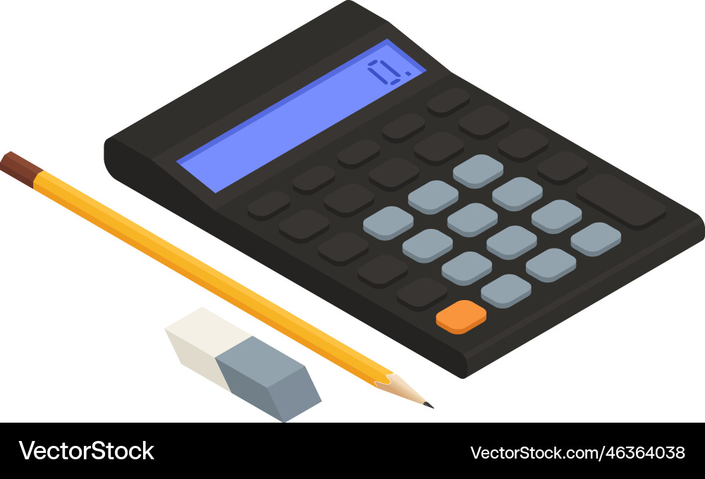 Calculator pencil accounting composition Vector Image
