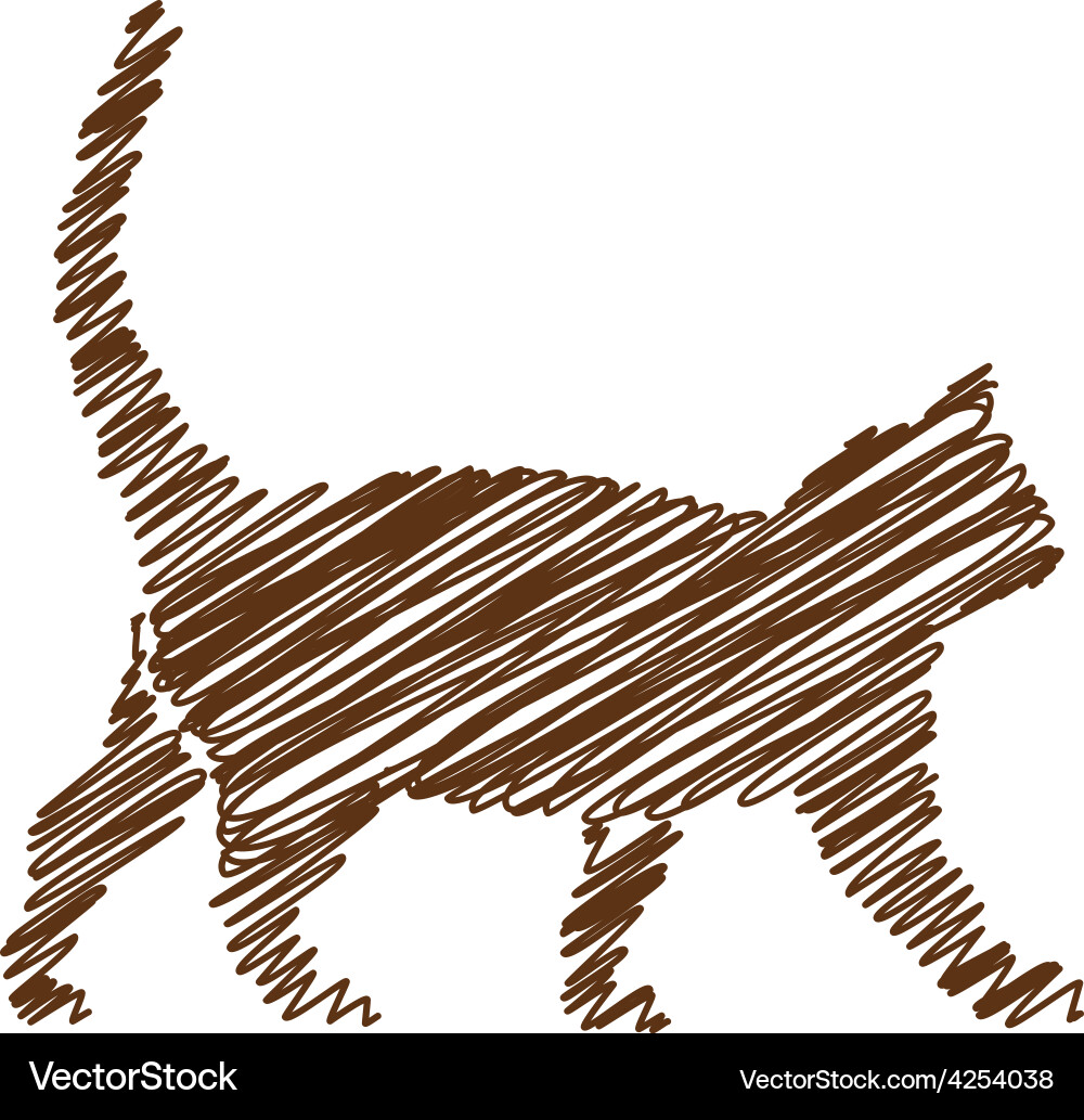 Cat handwriting picture Royalty Free Vector Image