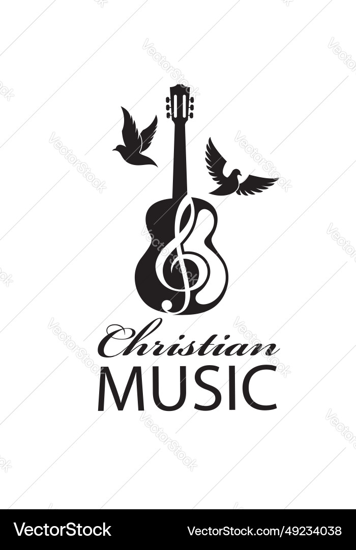 Christian music emblem Royalty Free Vector Image