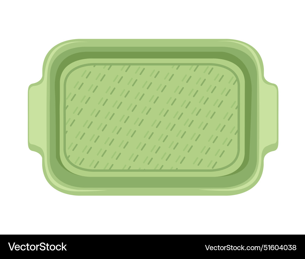 Empty meal tray made from green color plastic Vector Image