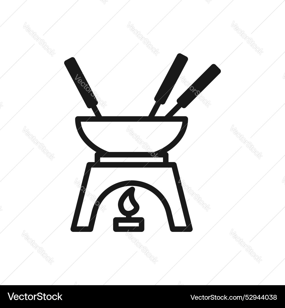 Fondue pot icon Royalty Free Vector Image - VectorStock
