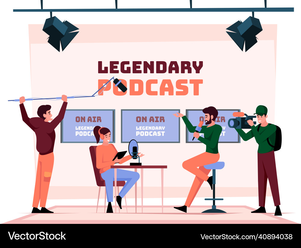 Interview background tv or radio show Royalty Free Vector