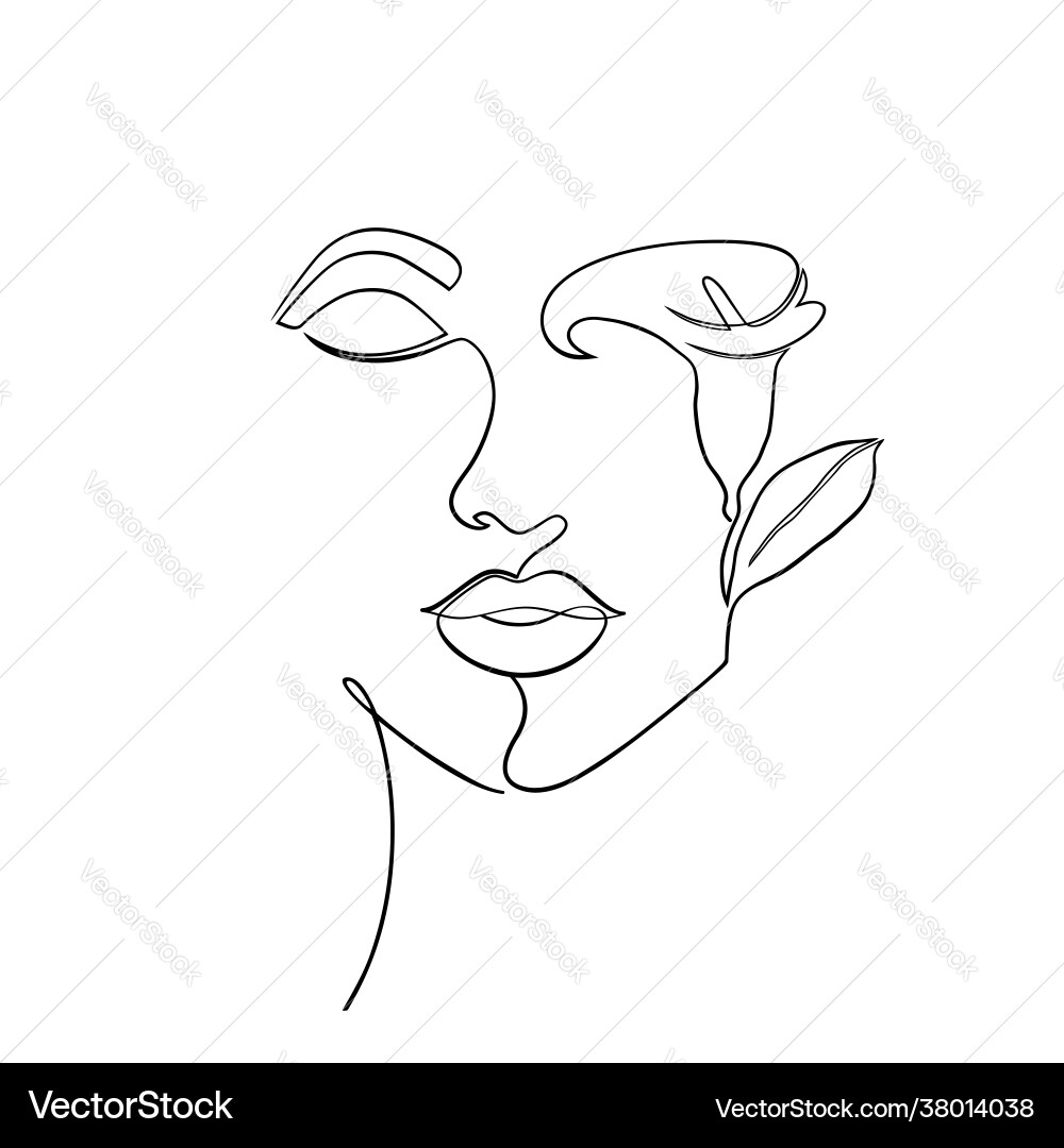 Minimal woman face Royalty Free Vector Image - VectorStock