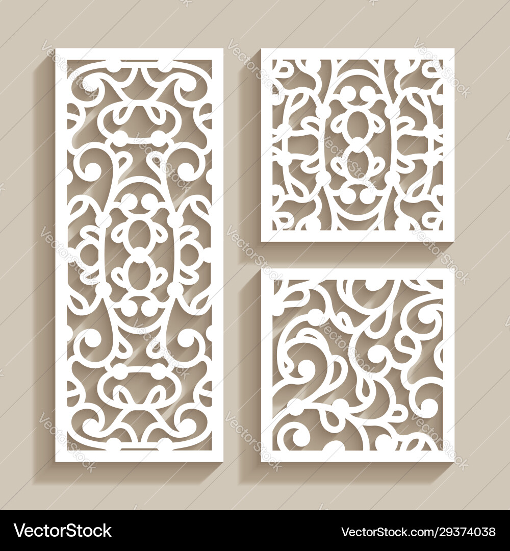 Ornamental tiles with cutout paper pattern Vector Image