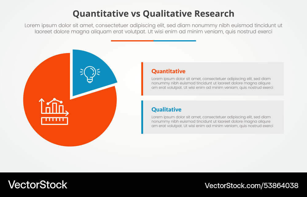 Quantitative vs qualitative research data Vector Image