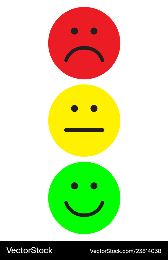 Rotgelb und grüne Smileys Lizenzfreies Vektorbild
