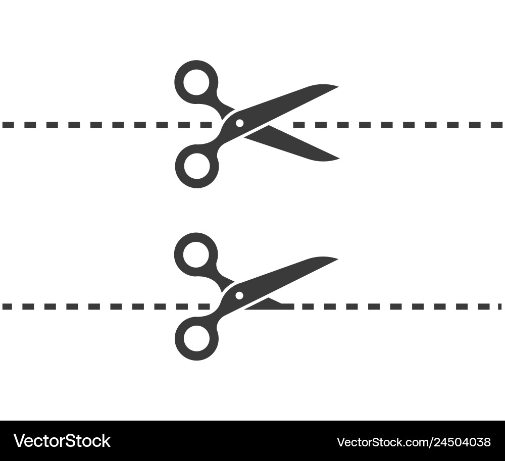 Scissors Cutting Dash Icon Royalty Free Vector Image
