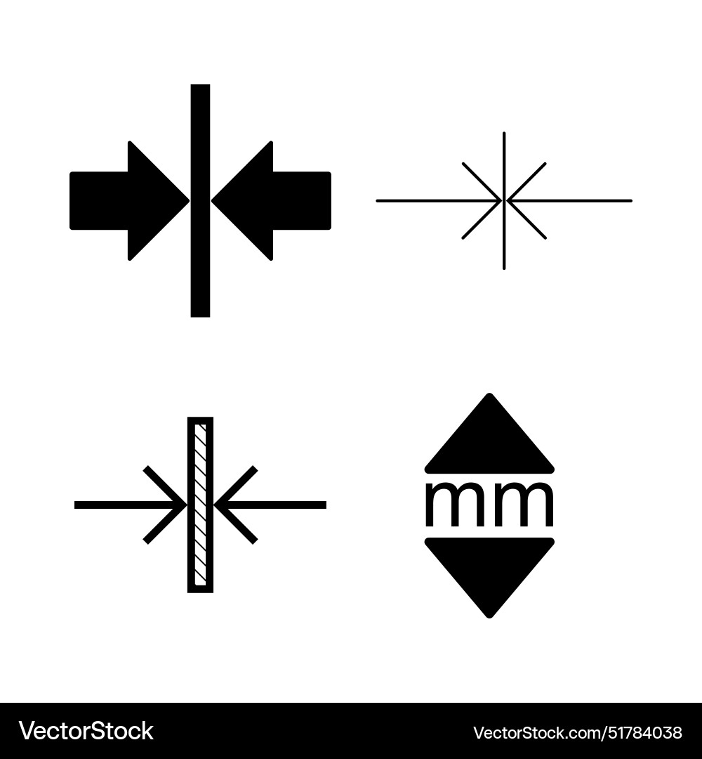 Thickness icon measuring Royalty Free Vector Image