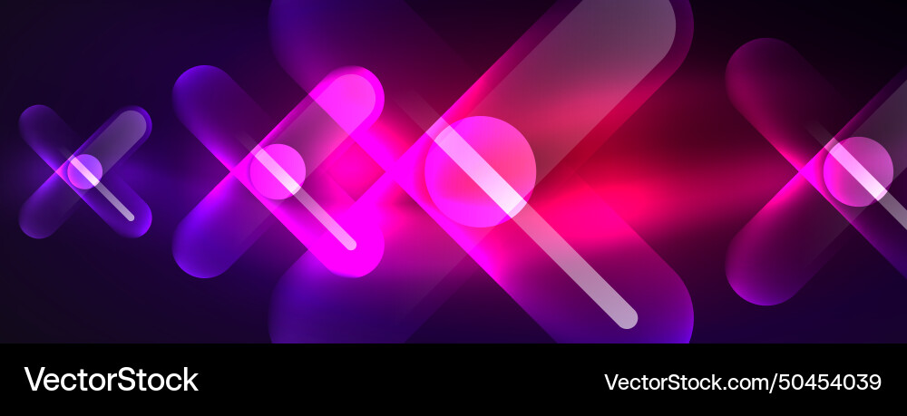 Abstract design pulsates with neon glowing light Vector Image
