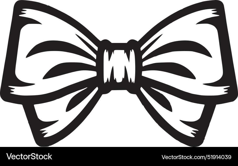 Bow - black and white isolated icon Royalty Free Vector