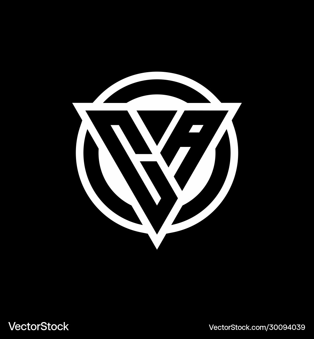 Ca logo with negative space triangle shape Vector Image