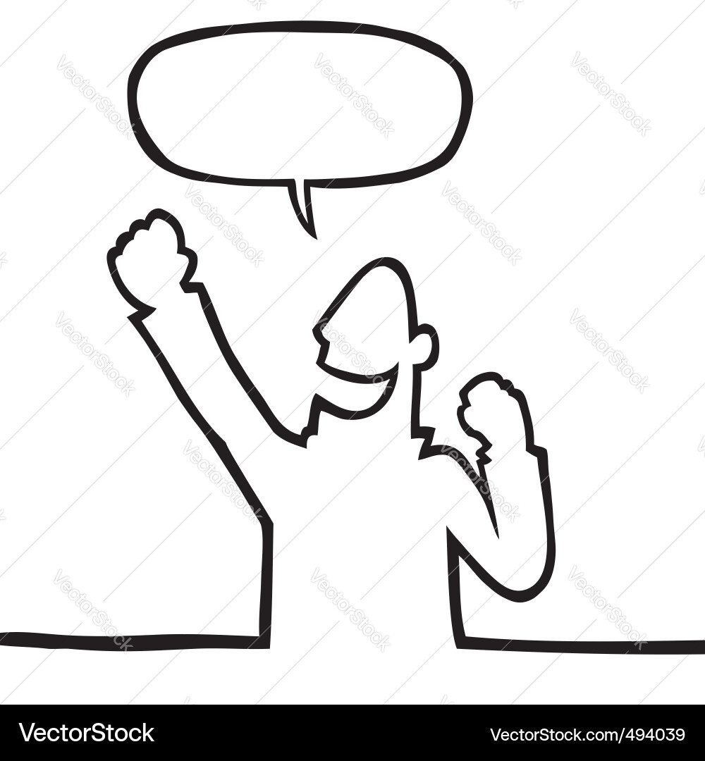 Cartoon person cheering Royalty Free Vector Image