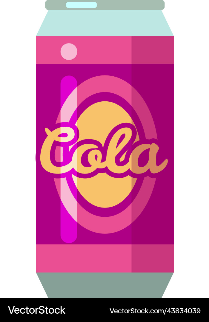 Cola can cartoon icon cold sparkling drink Vector Image