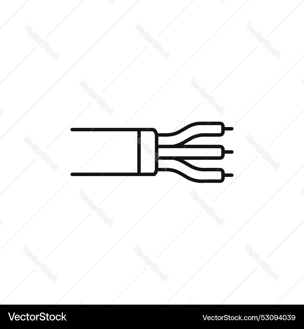 Electric cable icon isolated on white background Vector Image