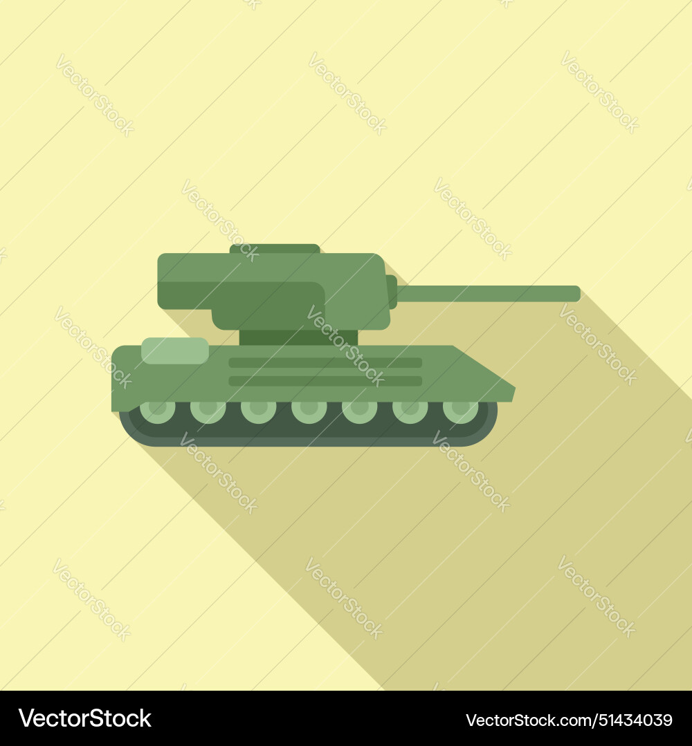 Flat design of military tank Royalty Free Vector Image