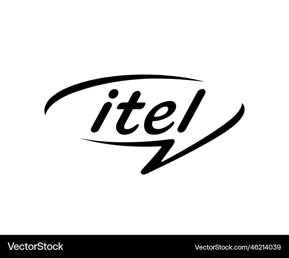 Itel brand logo phone symbol black design Vector Image