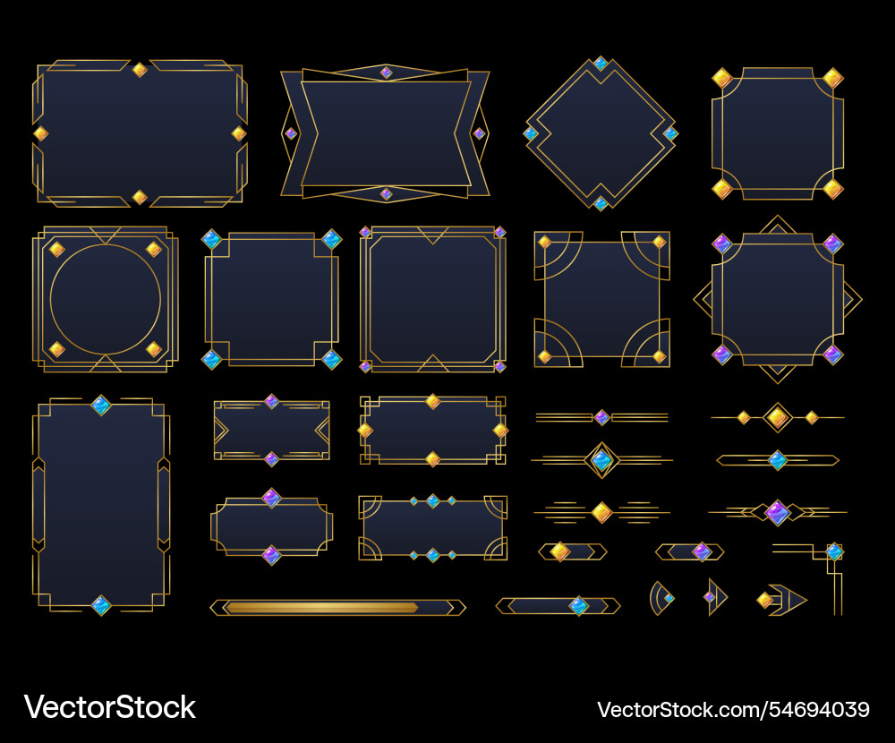 Medieval game frames dark fantasy rpg gaming ux Vector Image