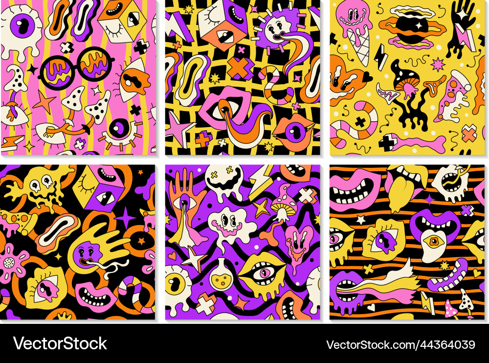 Psychedelic patterns abstract seamless background Vector Image