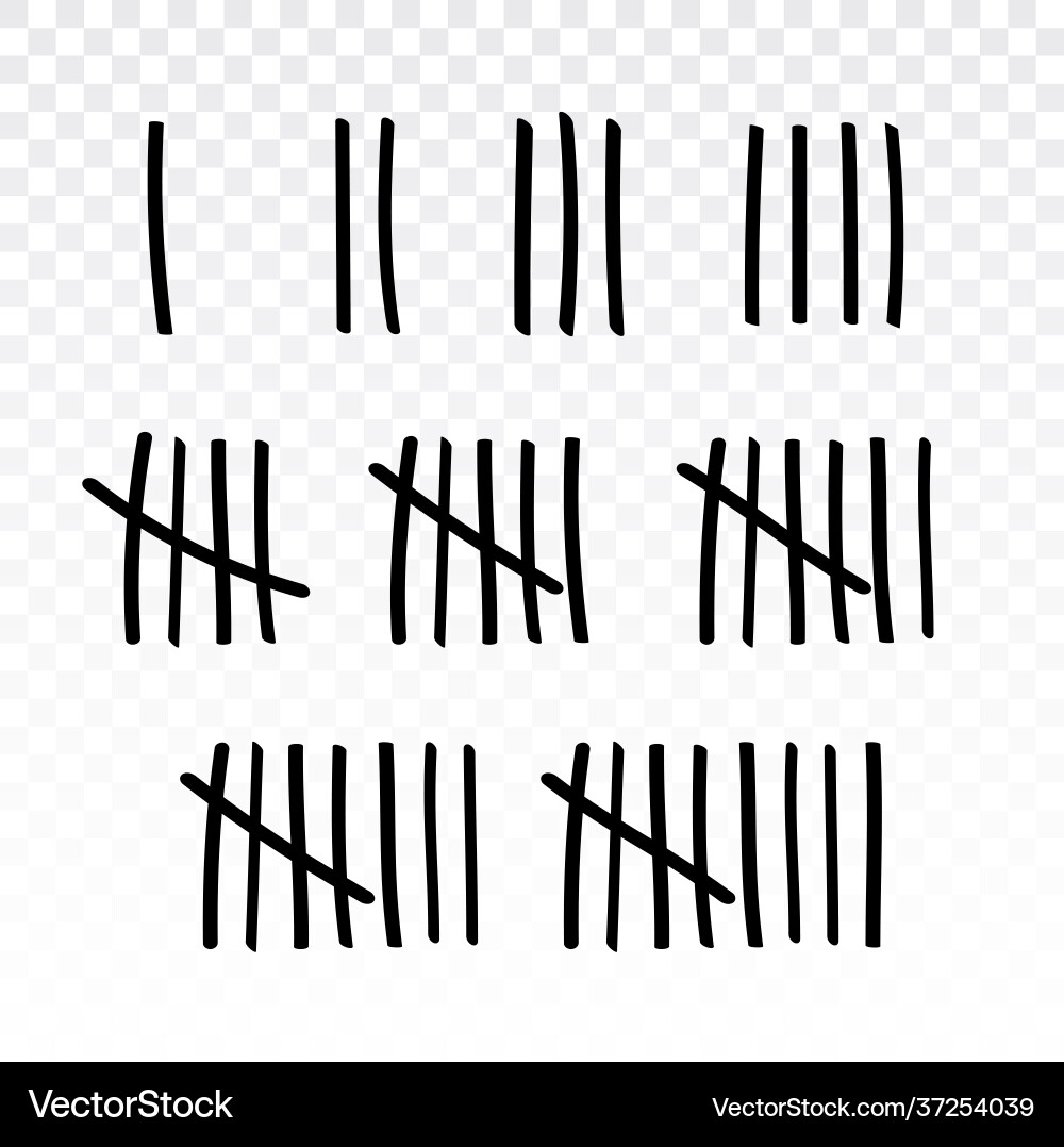 Tally marks prison jail wall count slash Vector Image